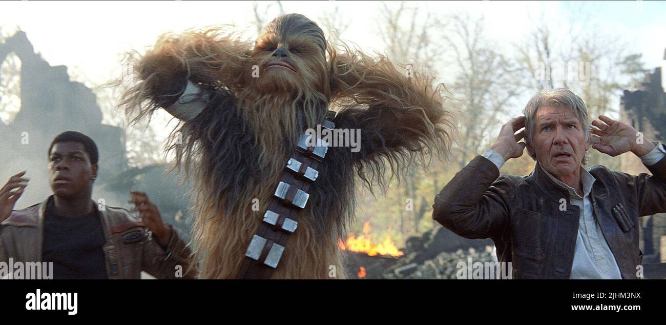 JOHN BOYEGA, PETER MAYHEW, HARRISON FORD, STAR WARS: EPISODE VII - THE ...