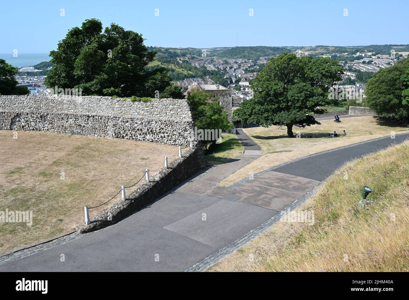 Views of the kent countryside from a castle in Kent Stock Photo - Alamy