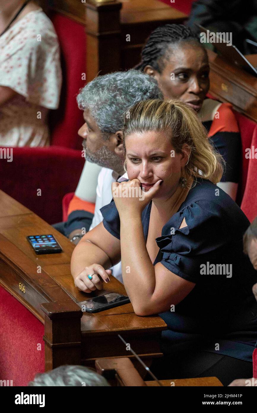 Mathilde Panot at the French National assembly on July 19, 2022 in ...