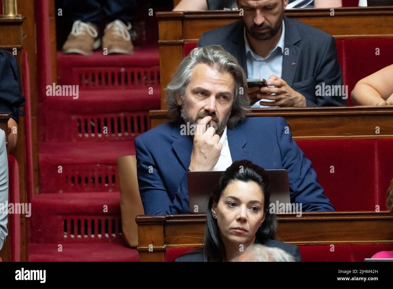 Aymeric Caron at the French National assembly on July 19, 2022 in Paris ...