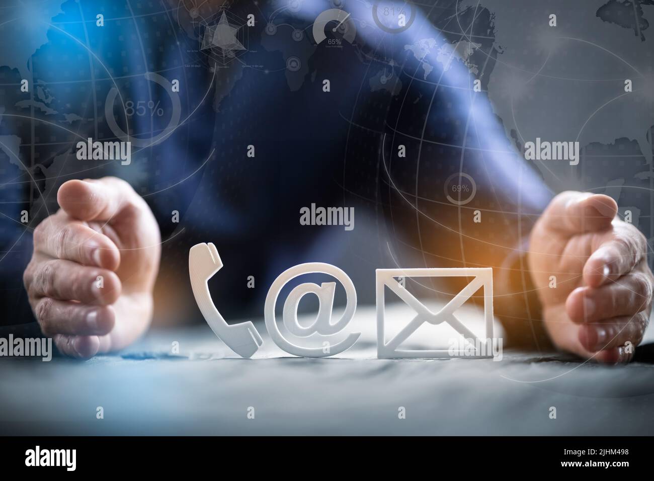 Contact Us Panoramic Banner Background. Call Phone Stock Photo - Alamy