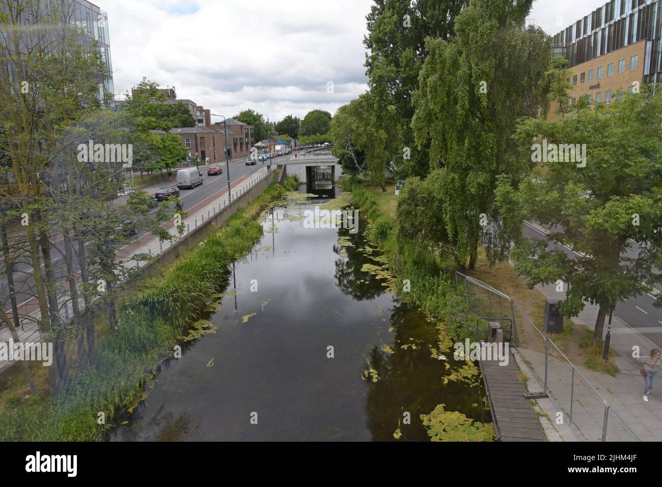 The Grand Canal, from La Touche Bridge, Rathmines, Dublin, Ireland ...