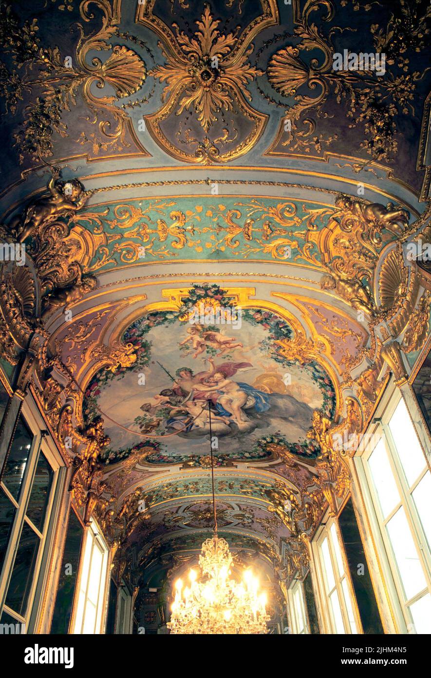 Genoa (Italy), museum of Spinola Palace, Gallery of the Mirrors with ...