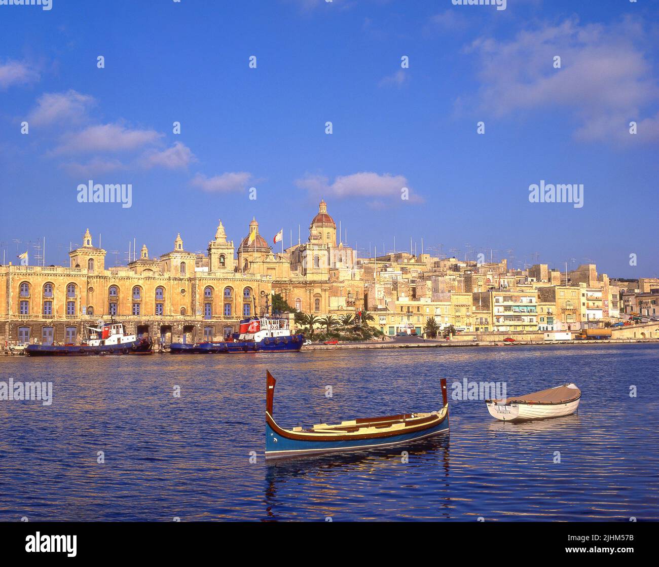 Luzzu boat in harbour, Valletta (Il-Belt Valletta), Malta Stock Photo ...