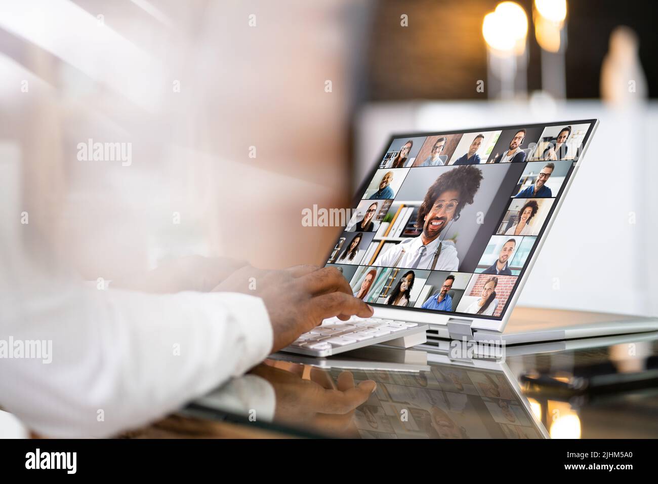 Online Video Conference Call. Remote Webinar Meeting Stock Photo - Alamy