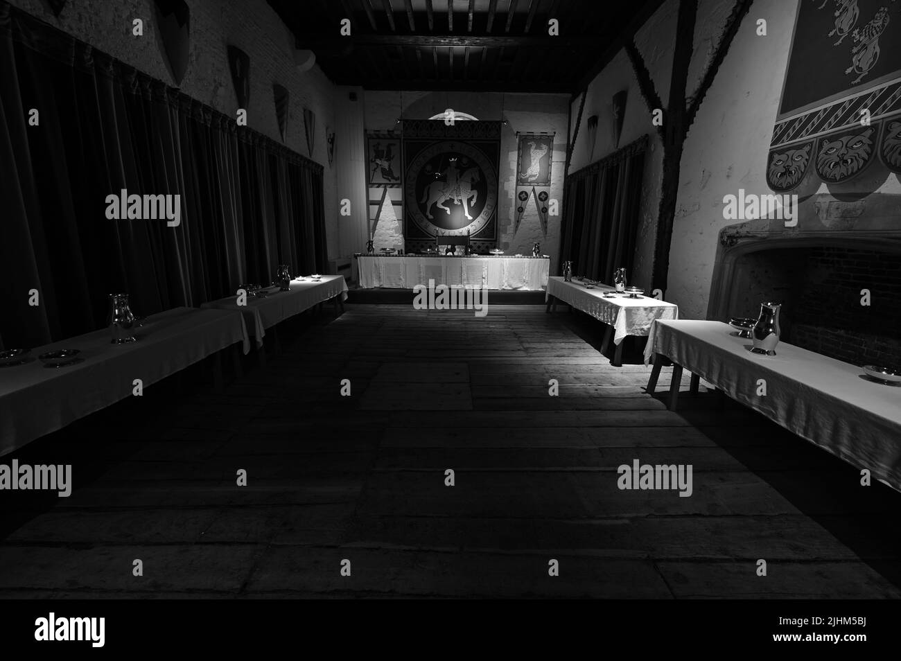 A replica of a Medieval dining room at Dover Castle Stock Photo - Alamy