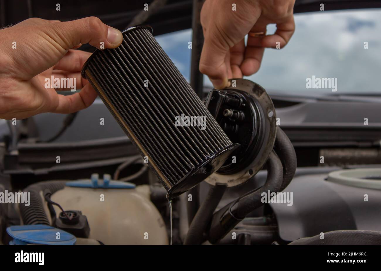Car repair, filter replacement selective focus Stock Photo - Alamy