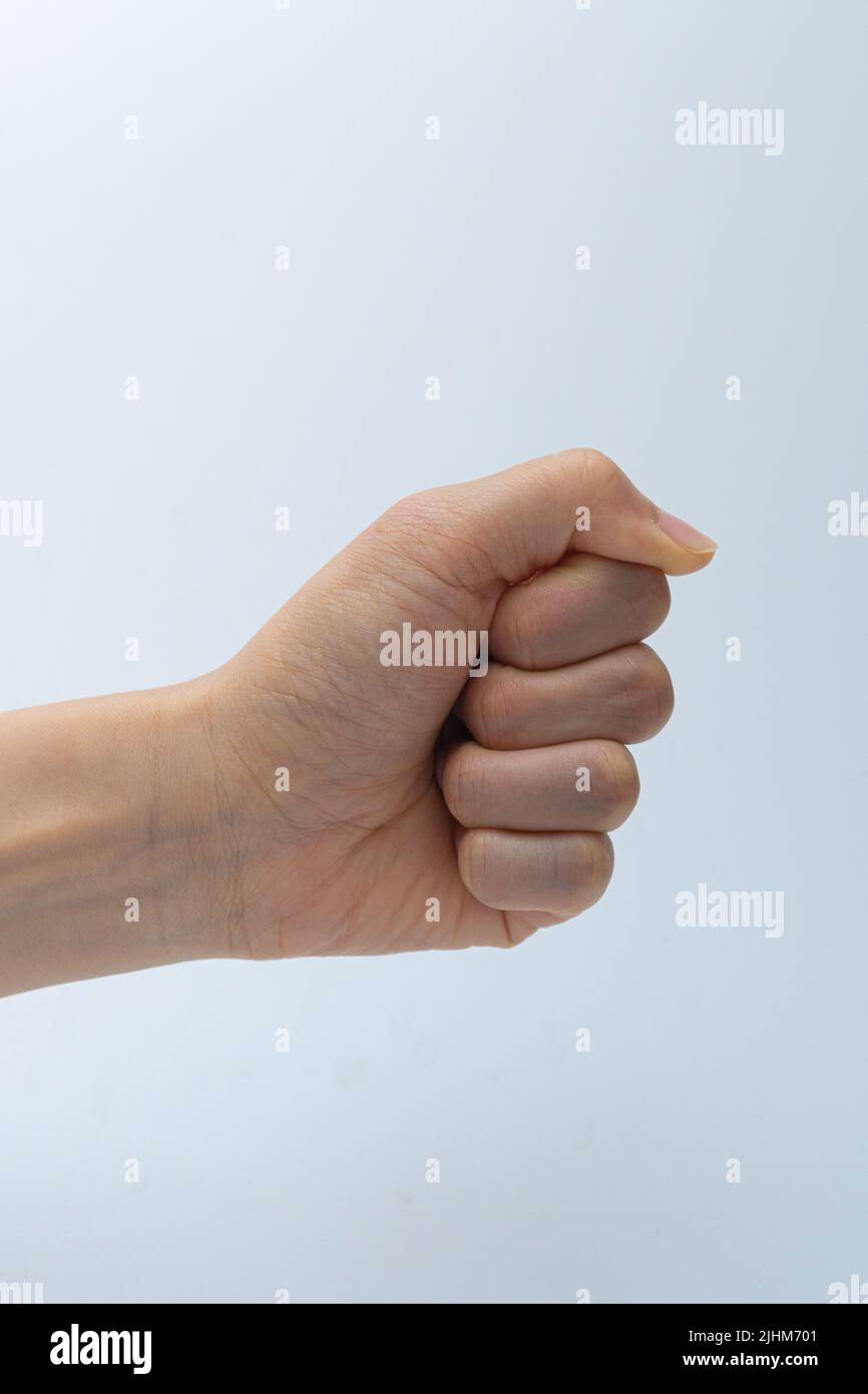 Finger gestures in various actions on a white background Stock Photo ...