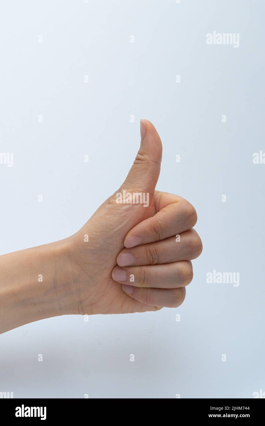 Finger gestures in various actions on a white background Stock Photo ...