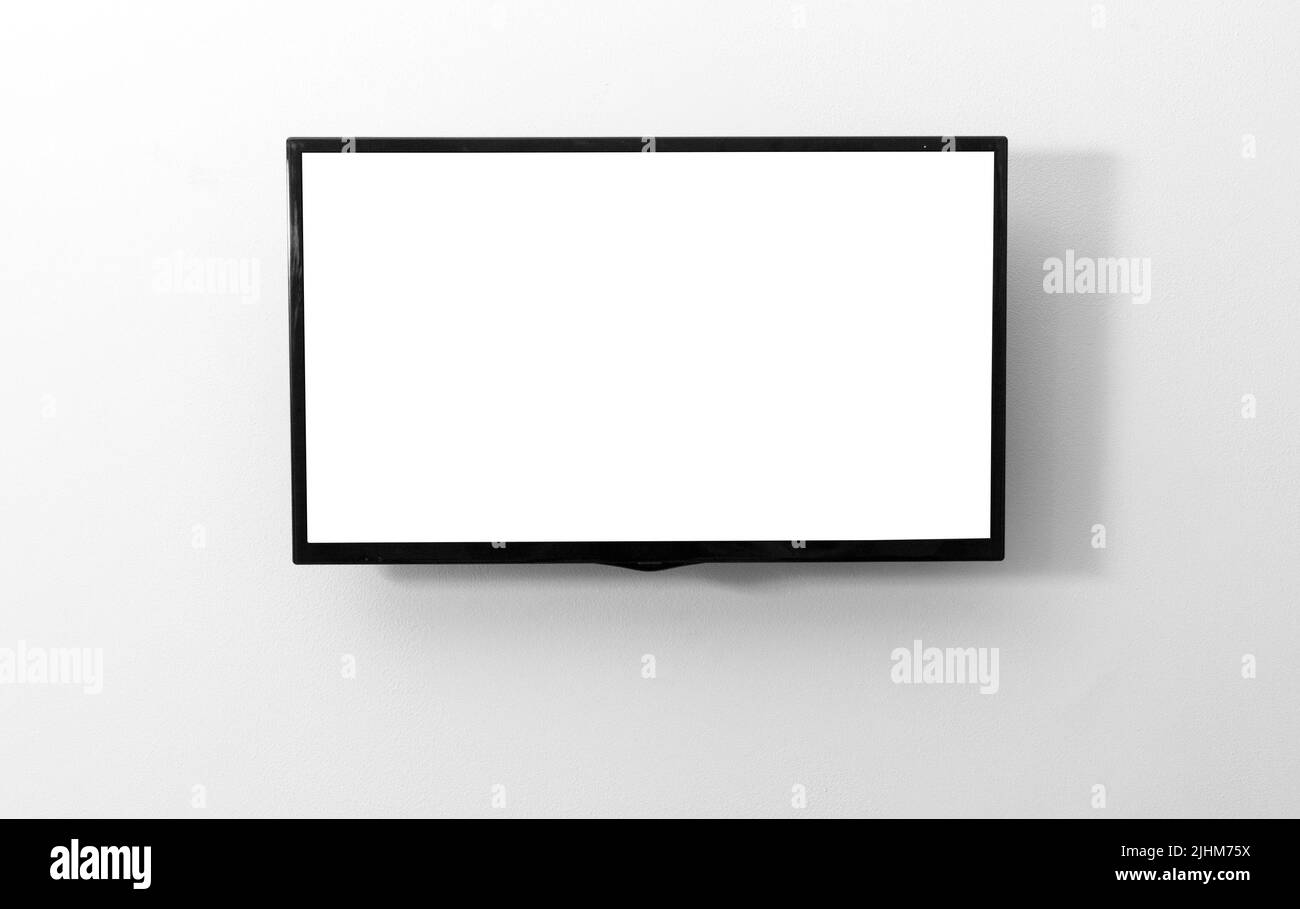 TV monitor on the wall Stock Photo - Alamy