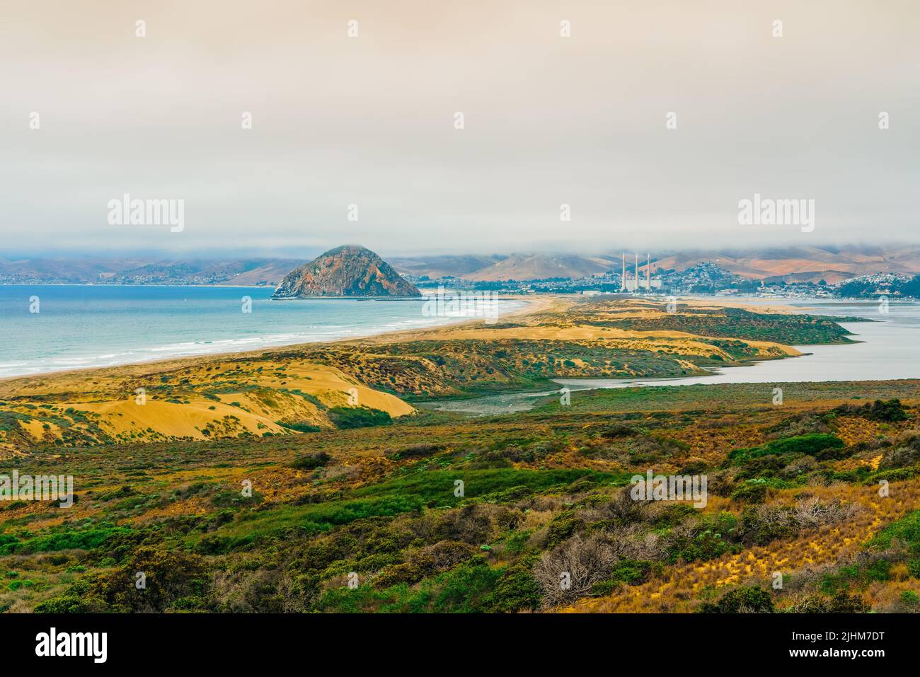 Morro bay, CaliforniaView from Montana de Oro State Park. Cliffs, sand ...