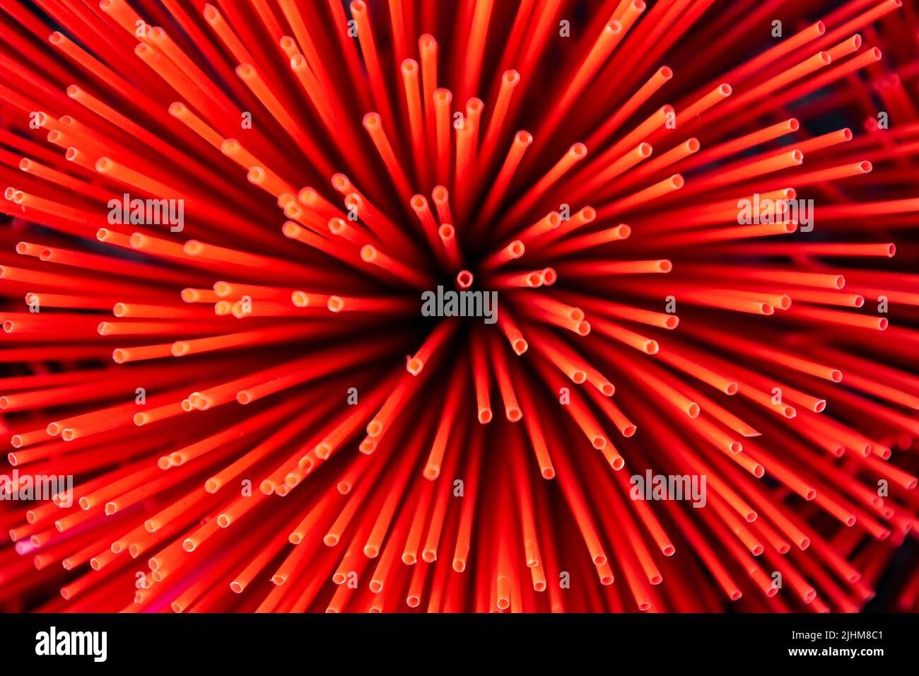 Workers crafting colorful plastic straws from pipes—pattern, texture ...