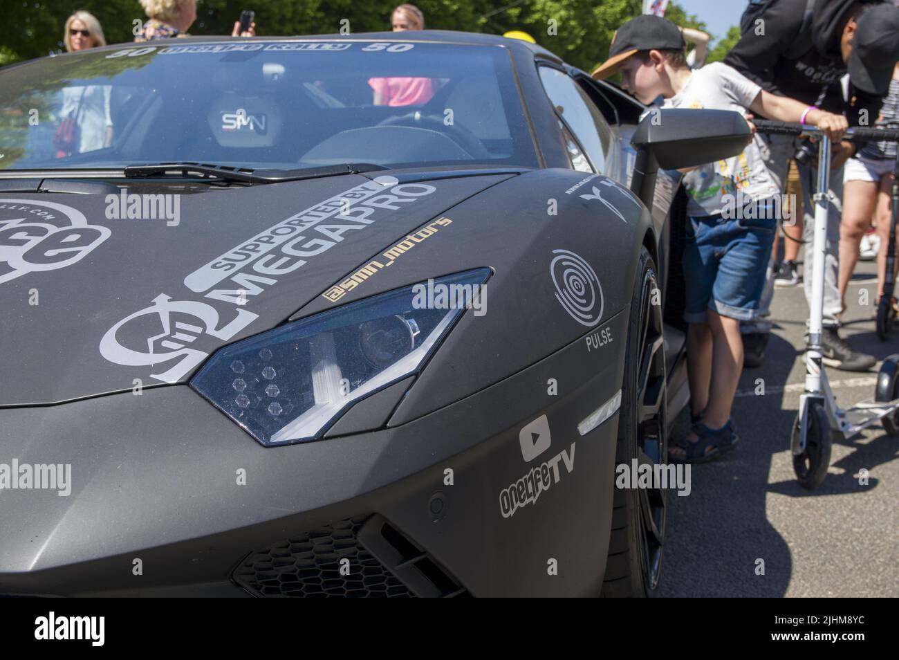 European sport car show event Onelife Rally Stock Photo - Alamy