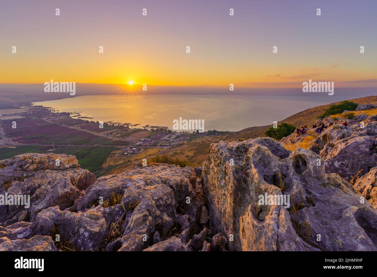 Arbel, Israel - July 16, 2022: Sunrise view of the Sea of Galilee, from ...