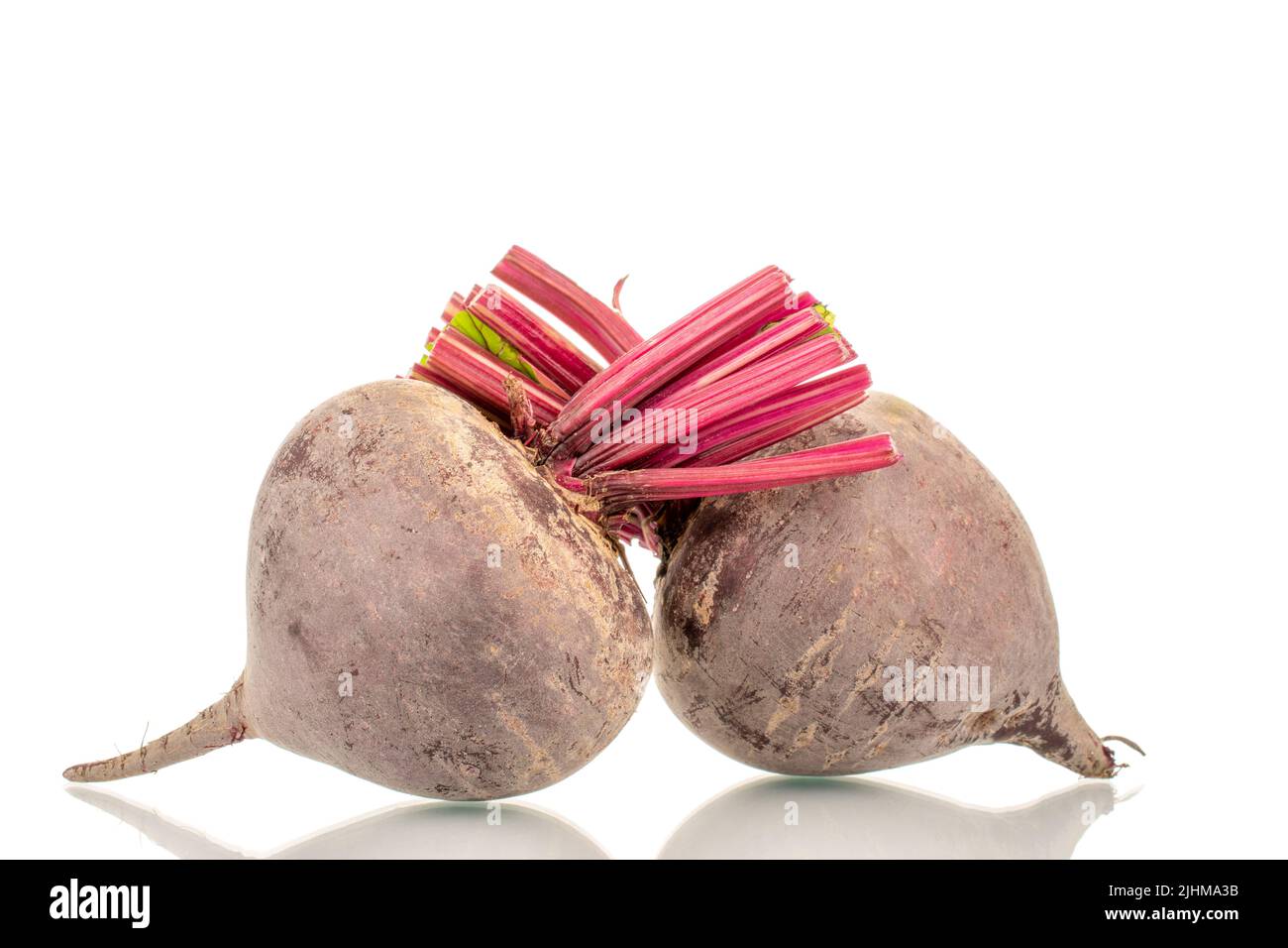 Two sweet red beets, close-up, on a white background Stock Photo - Alamy
