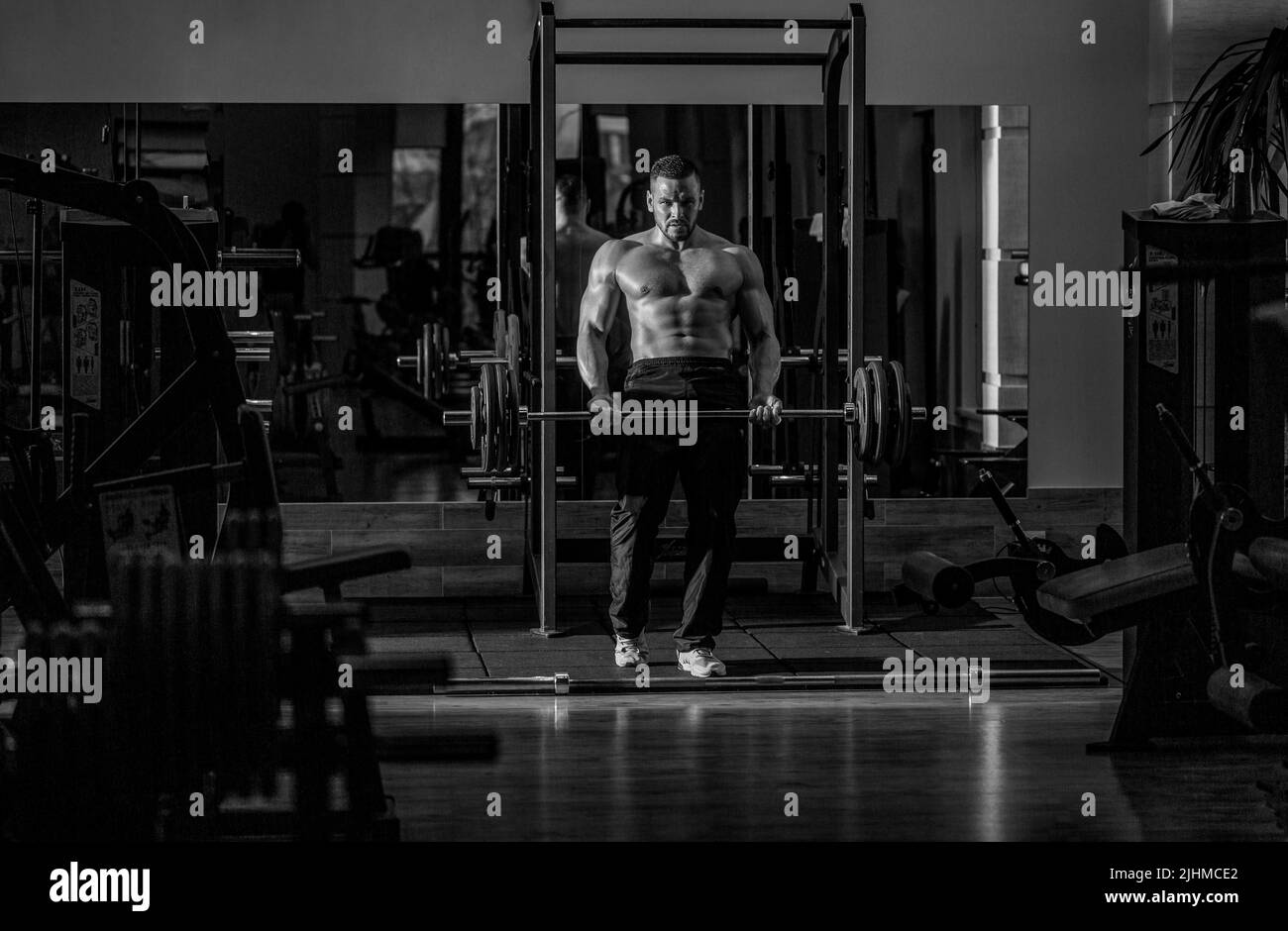 People workout in gym Black and White Stock Photos & Images - Alamy
