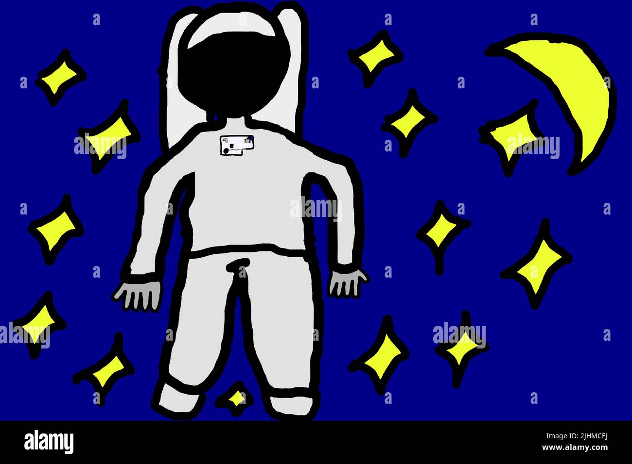 High Astronaut Drawing