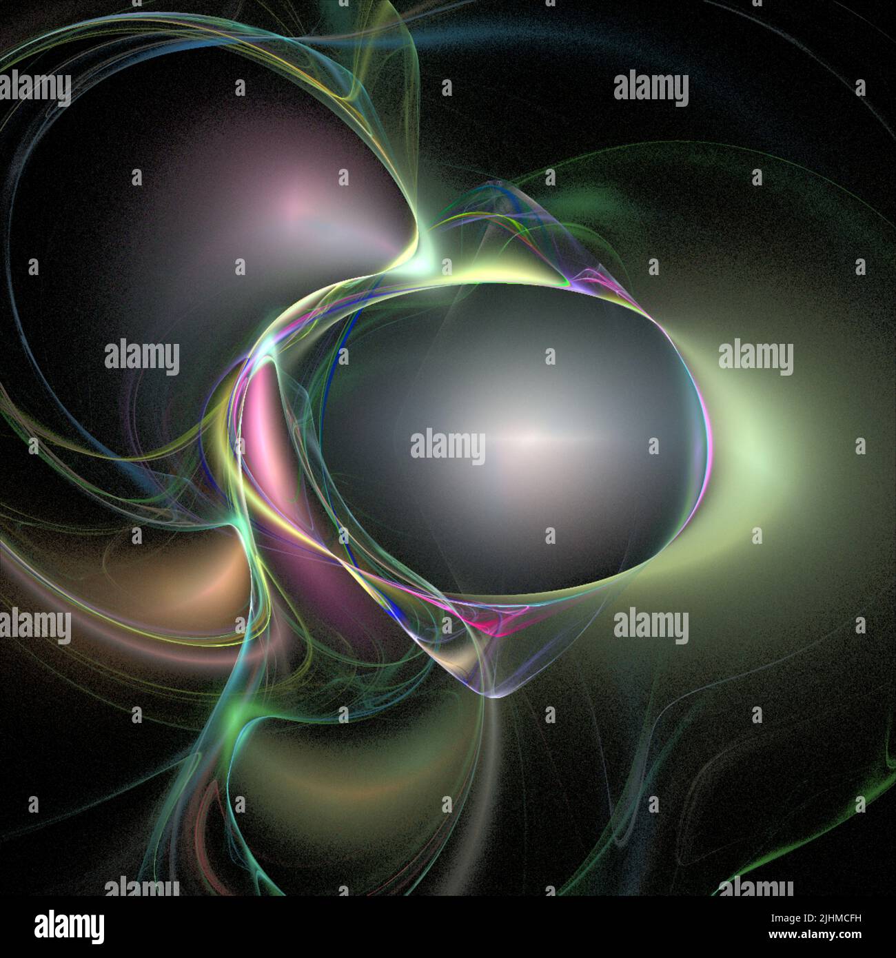 abstract bright multicolor rainbow pattern on black, color graphics ...