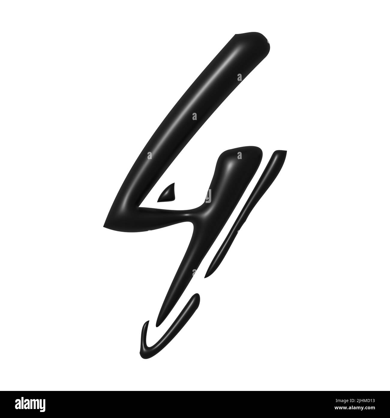 Black unique calligraphic numeral FOUR 4 Stock Photo - Alamy