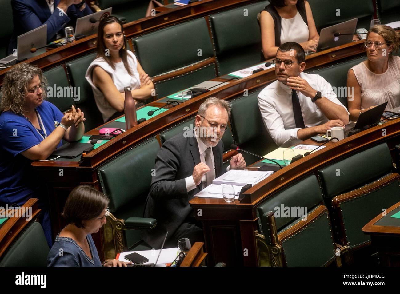 N-VA's Peter De Roover pictured during a plenary session of the Chamber ...