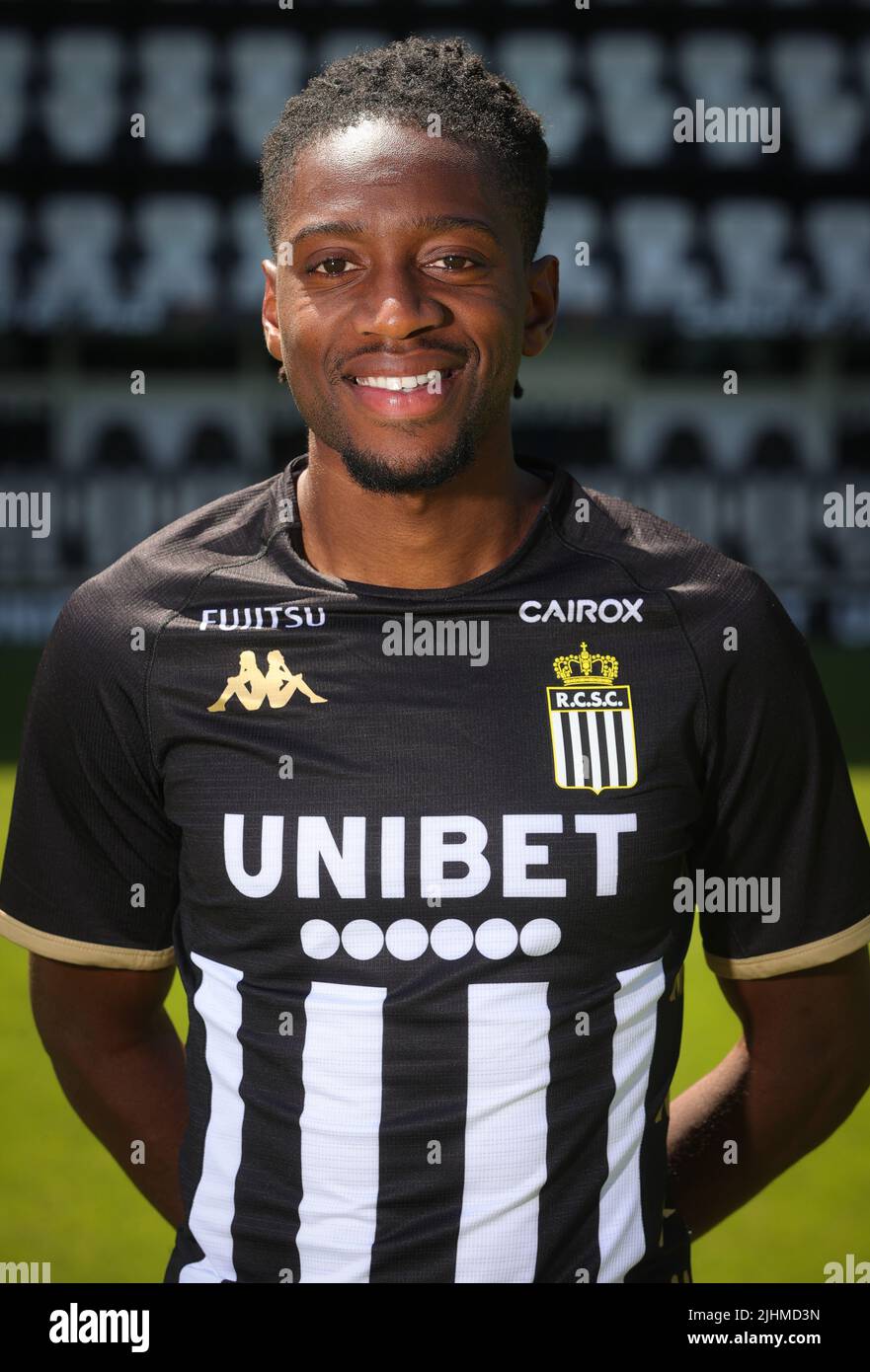Charleroi's Joris Kayembe poses for the photographer at the 2022-2023 ...