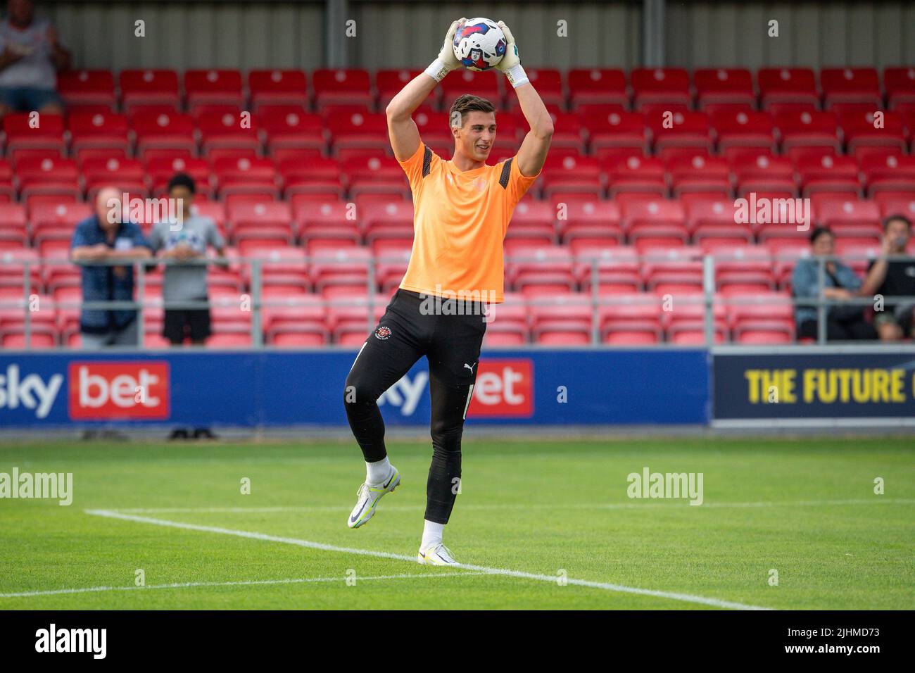 Stuart Moore #13 of Blackpool during the pre-game warmup Stock Photo ...