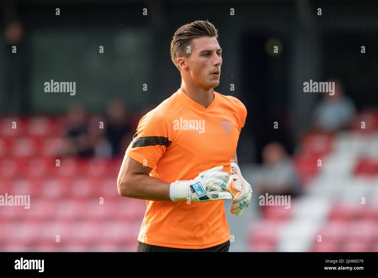 Stuart Moore #13 of Blackpool during the pre-game warmup Stock Photo ...