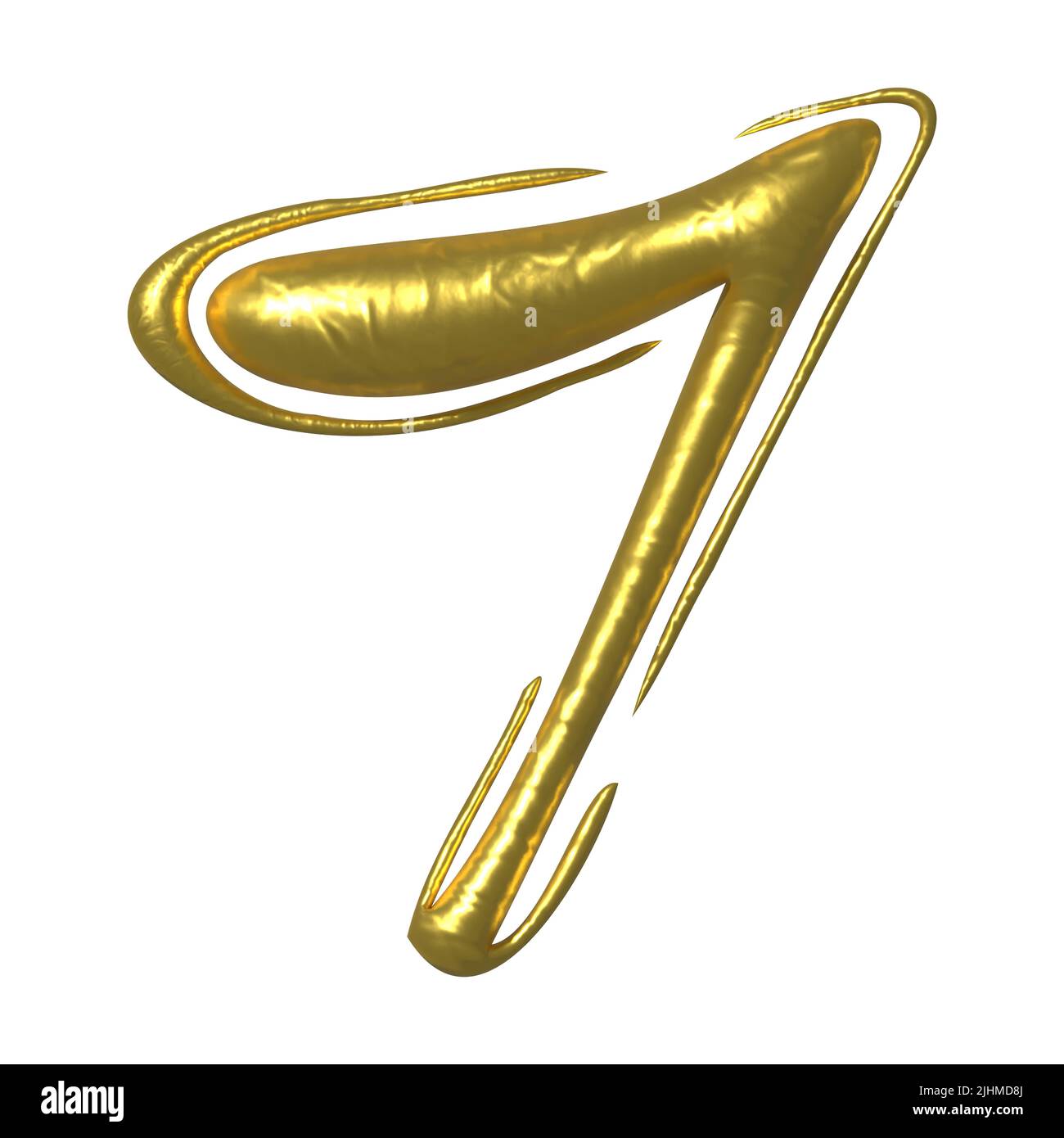 Golden shiny unique calligraphic numeral SEVEN 7 Stock Photo - Alamy