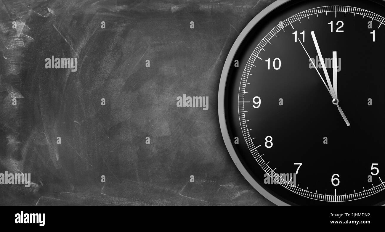 Clock at twelve oclock Black and White Stock Photos & Images - Alamy