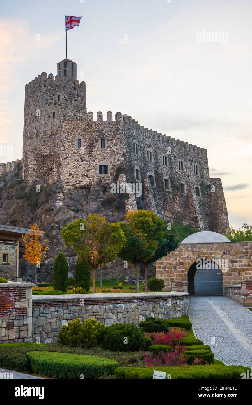 Exterior of medieval castle in autumn Stock Photo - Alamy