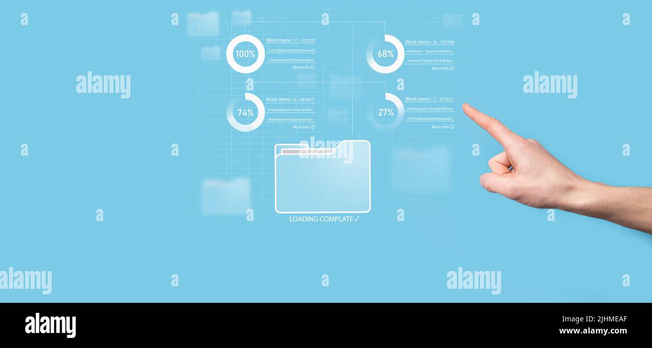 Business developer hand using board framework on virtual modern ...