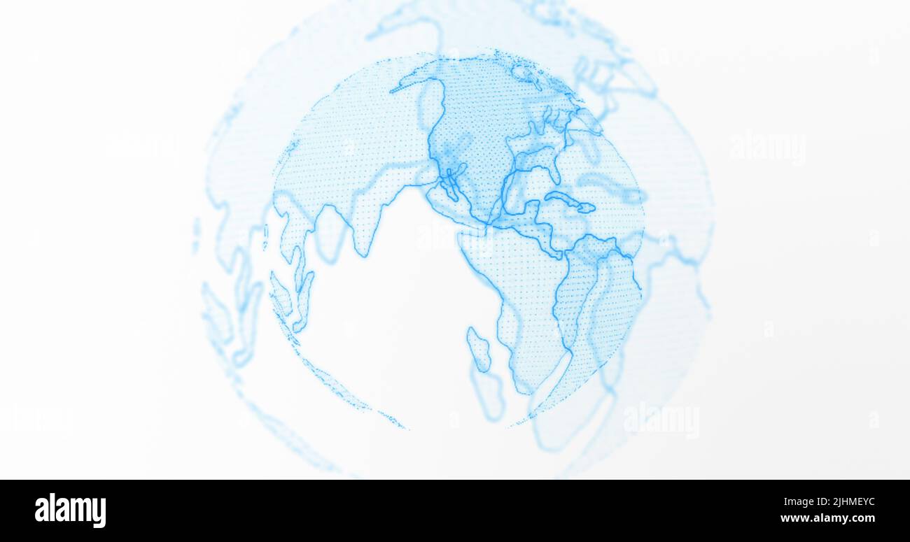 Image of globe rotating on white background Stock Photo - Alamy