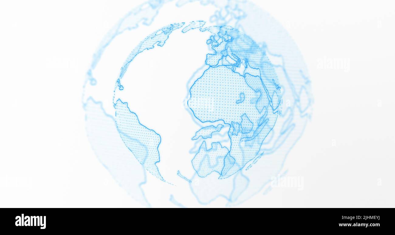 Image of globe rotating on white background Stock Photo - Alamy