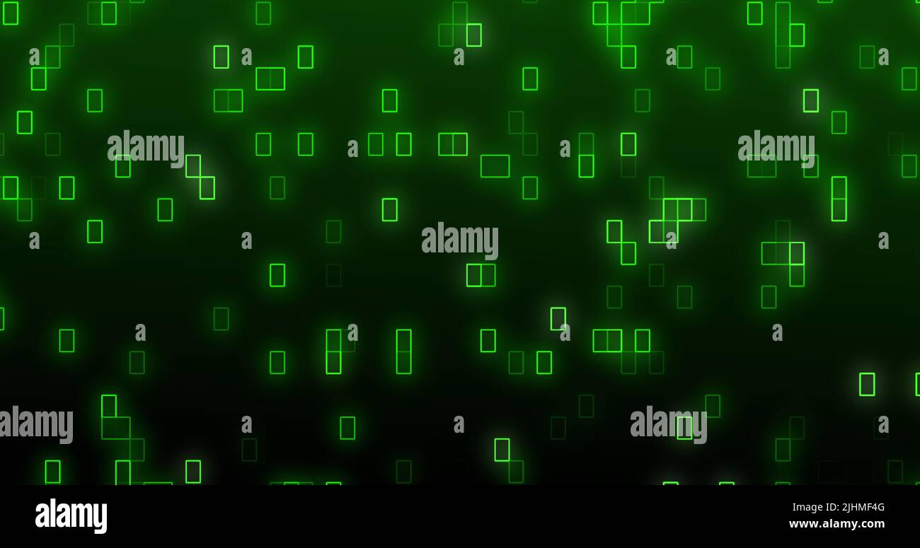 Image of repeatable shapes moving on green background Stock Photo - Alamy