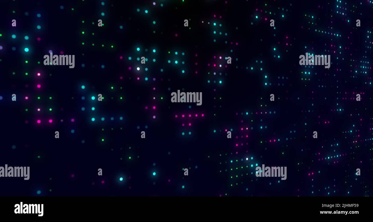 Image of colorful dots blinking on black background Stock Photo - Alamy