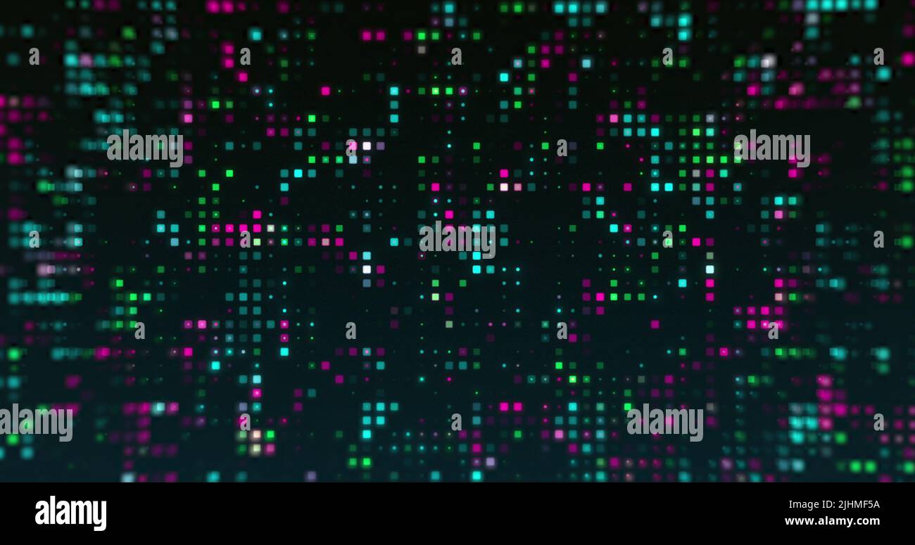 Image of colorful dots blinking on black background Stock Photo - Alamy