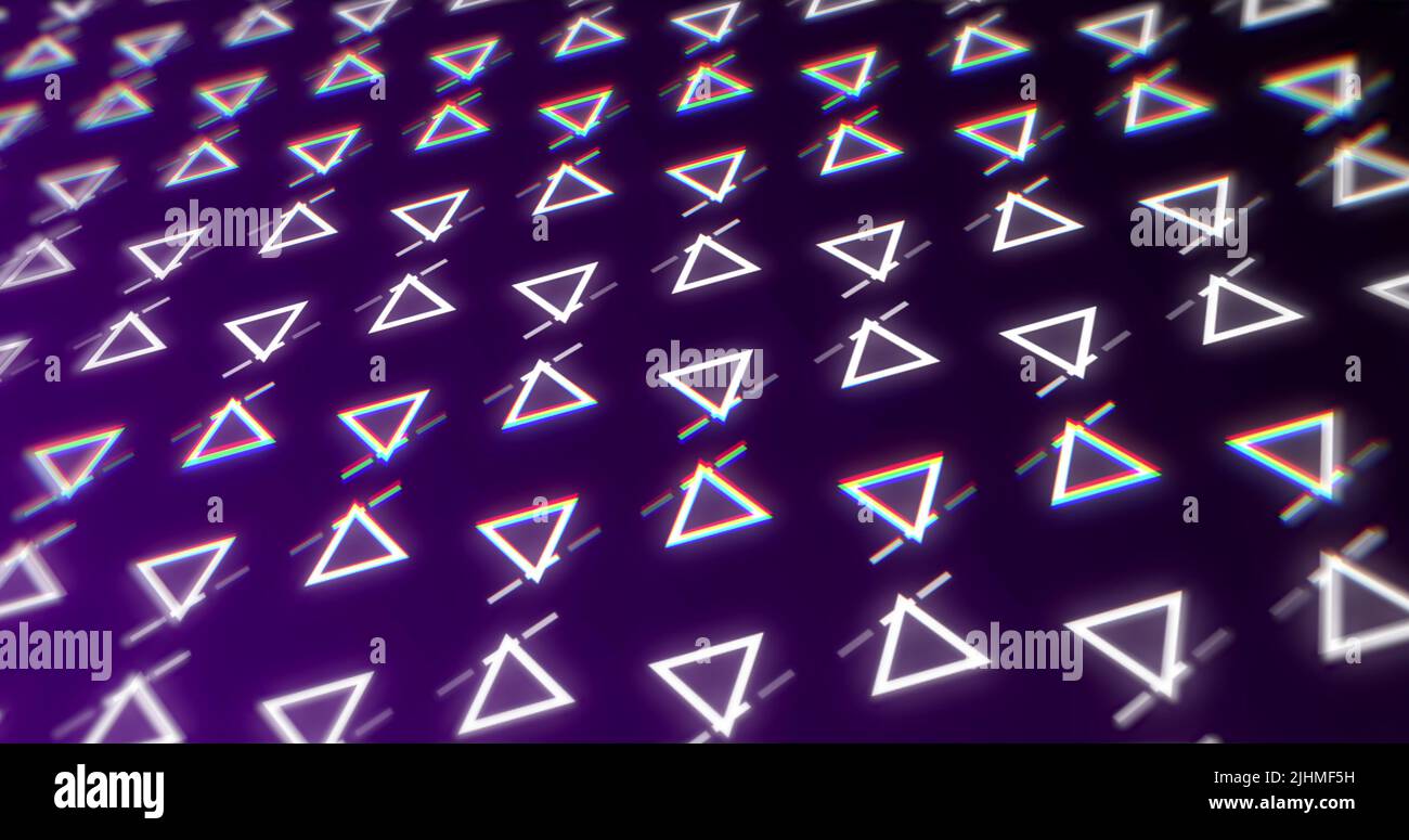 Image of repeatable shapes moving on violet background Stock Photo - Alamy