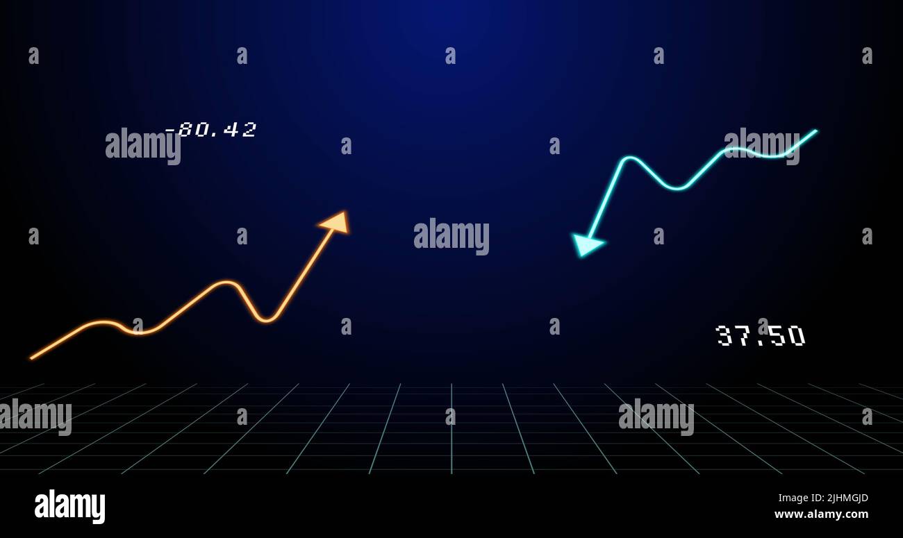 Image of financial graph over navy background Stock Photo - Alamy