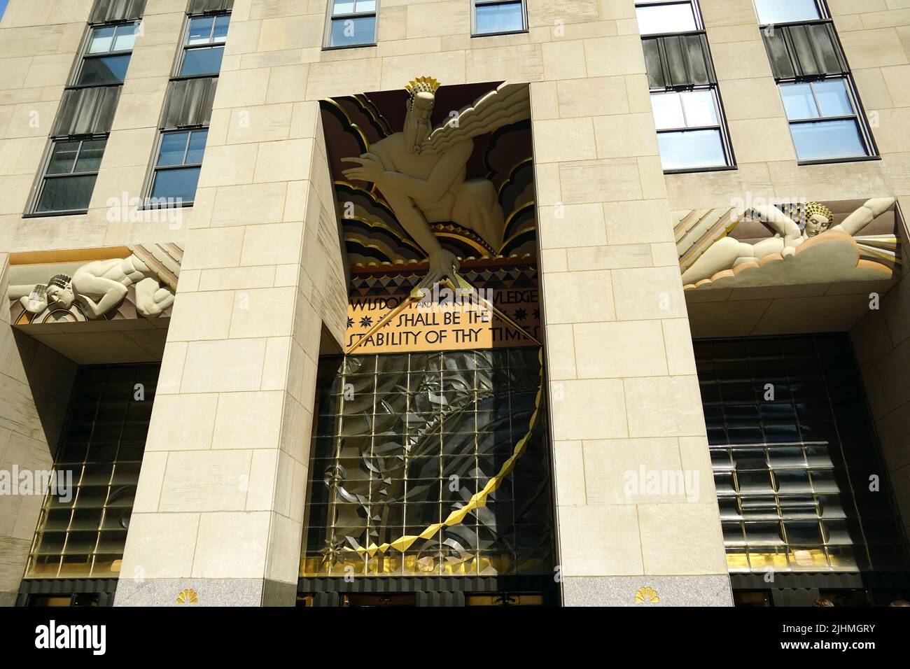 Wisdom above the main entrance, 30 Rockefeller Plaza, Rockefeller ...