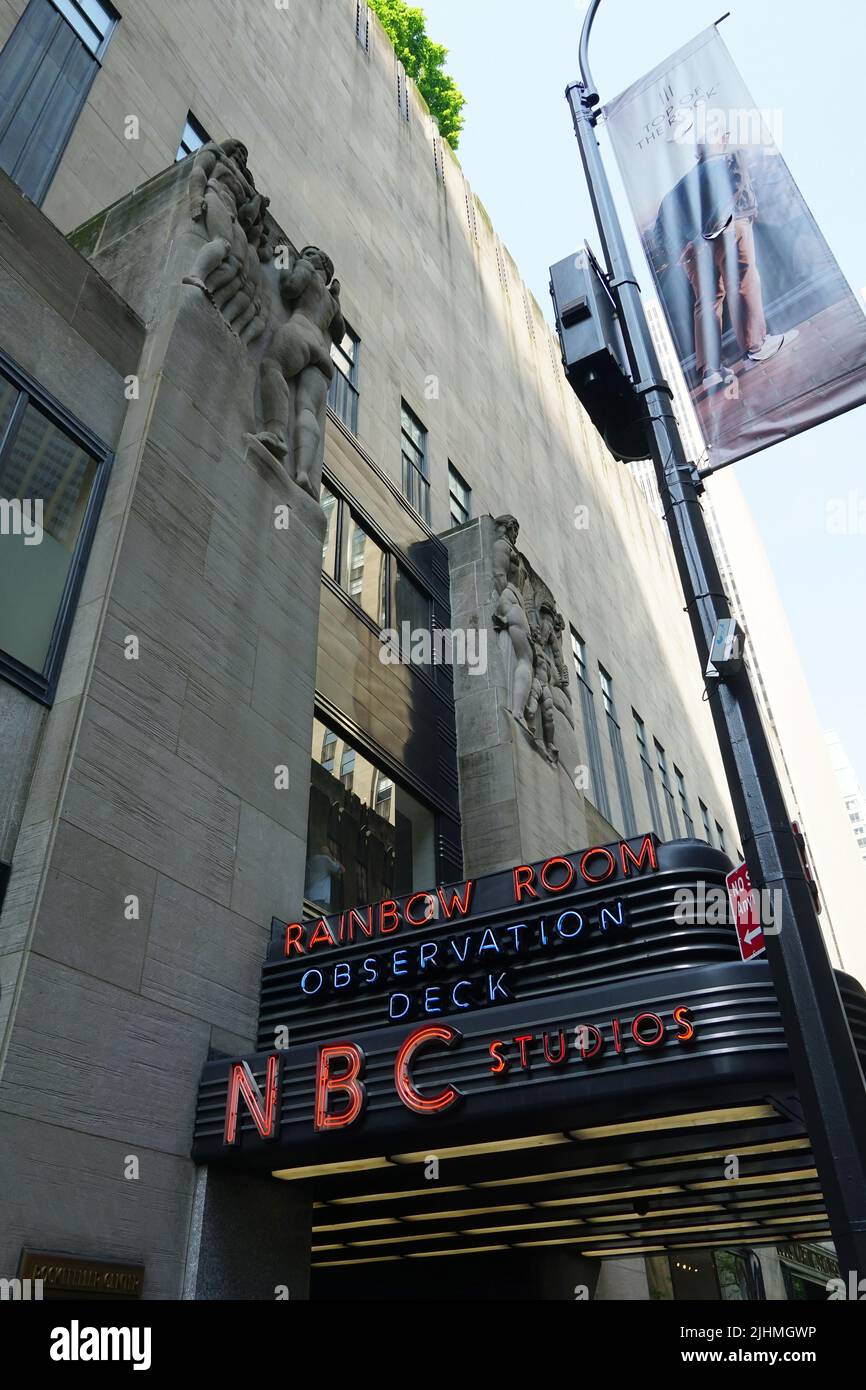 Ground-level entrance, NBC Studios, 30 Rockefeller Plaza, Rockefeller ...