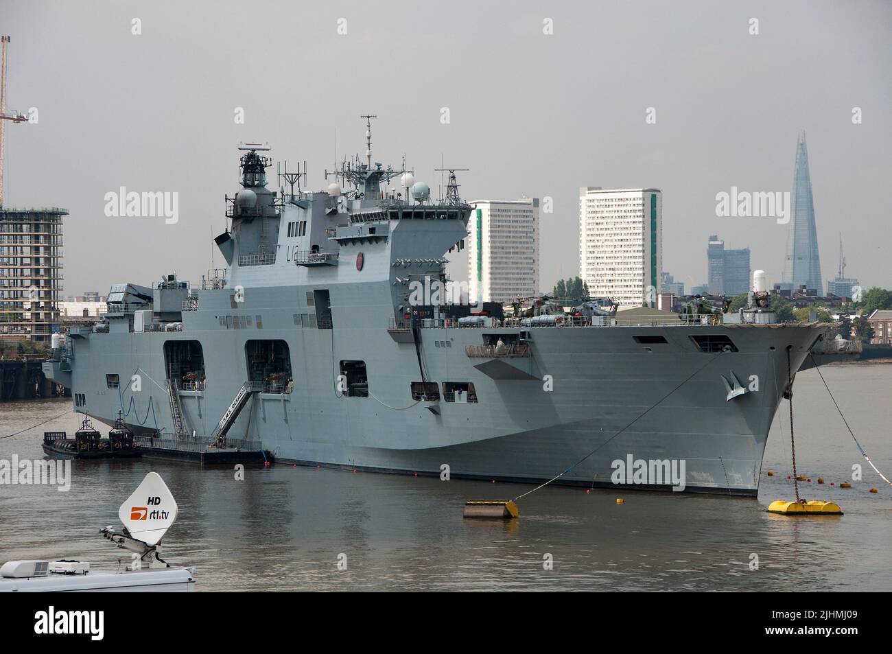 HMS Ocean moored at Greenwich Stock Photo - Alamy