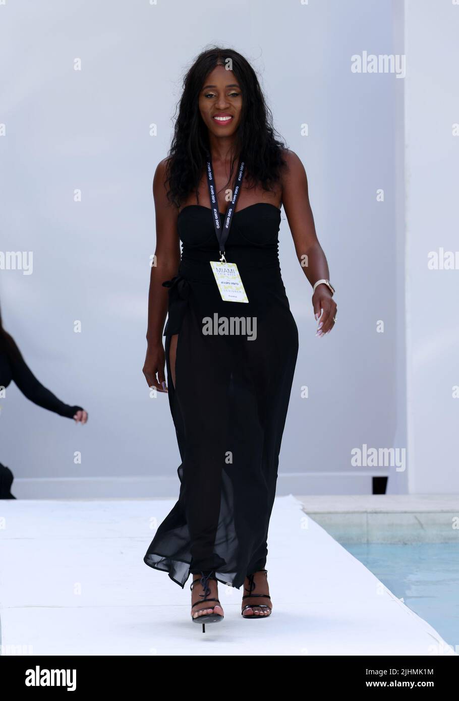 MIAMI BEACH, FLORIDA - JULY 18: Designer walks the runway for Porshia ...