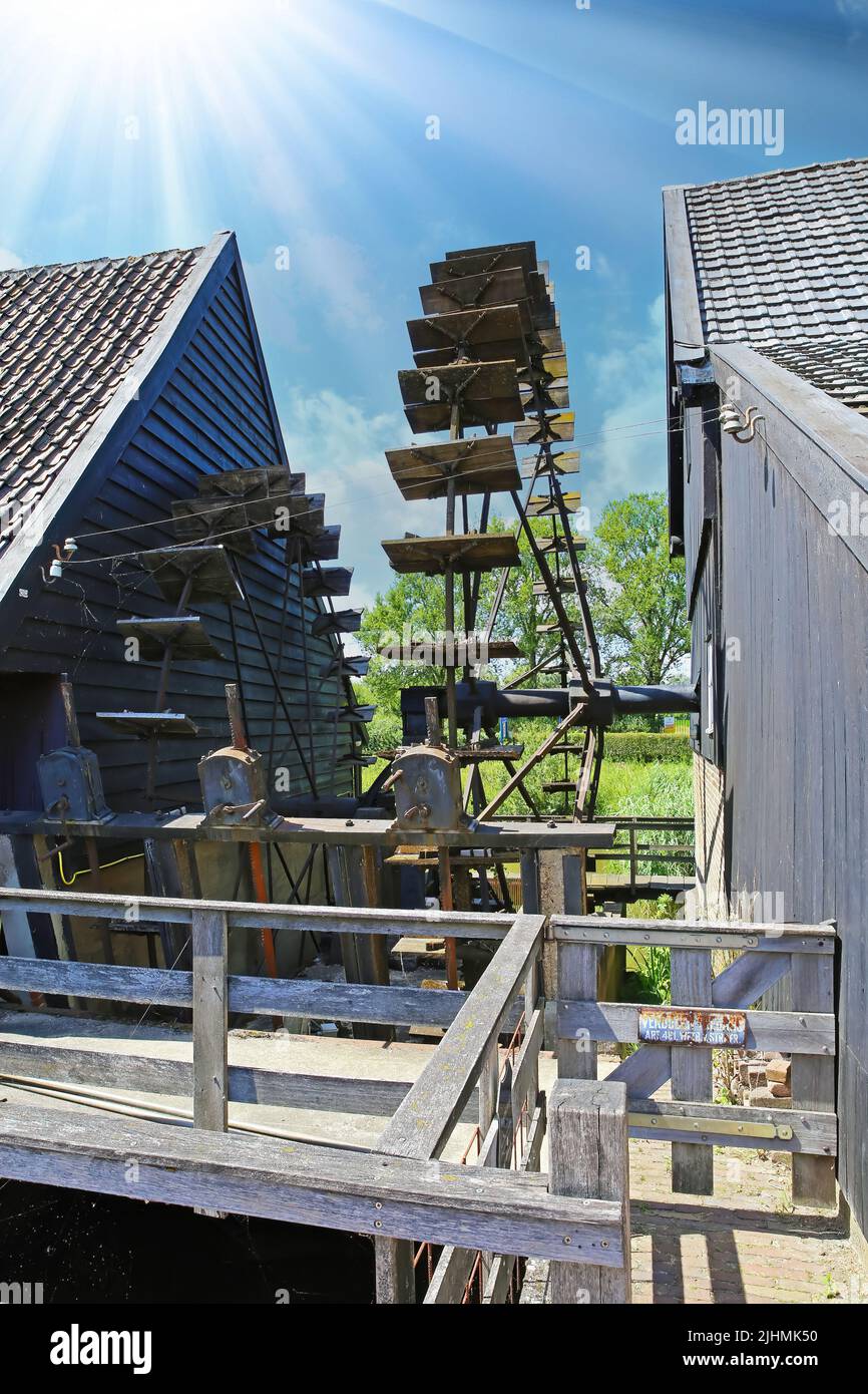 Nuenen (Opwetten), Netherlands - July 9. 2022: Closeup of old wooden ...
