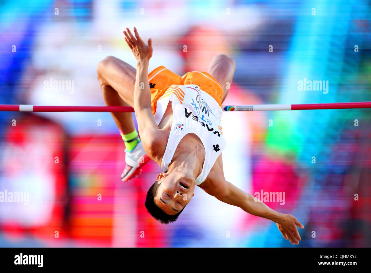 Hayward Field, Eugene, Oregon, USA. 18th July, 2022. Sanghyeok Woo (KOR ...