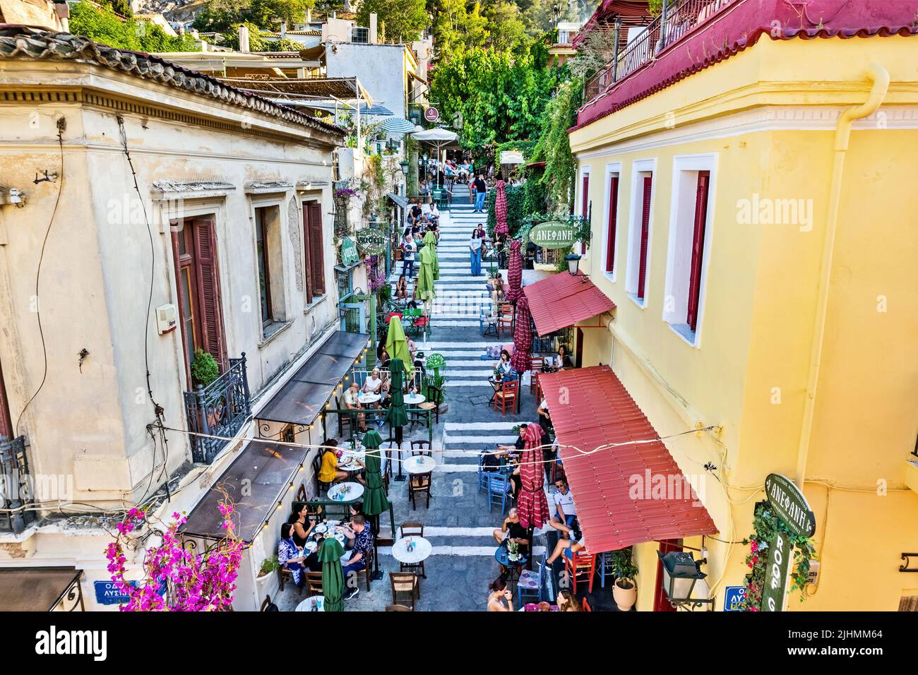 The famous steps of Mnisikleous street, Plaka neighborhood (the ...