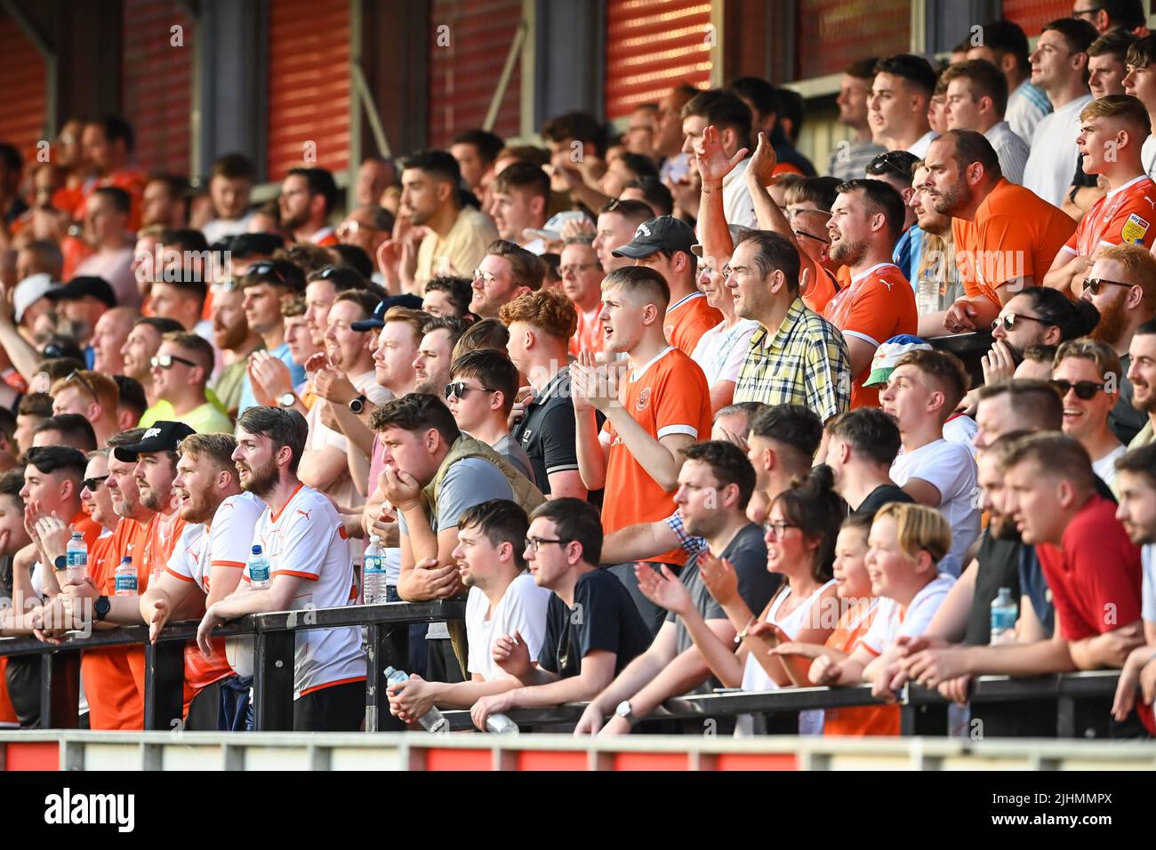 Blackpool fans during the first half Stock Photo - Alamy