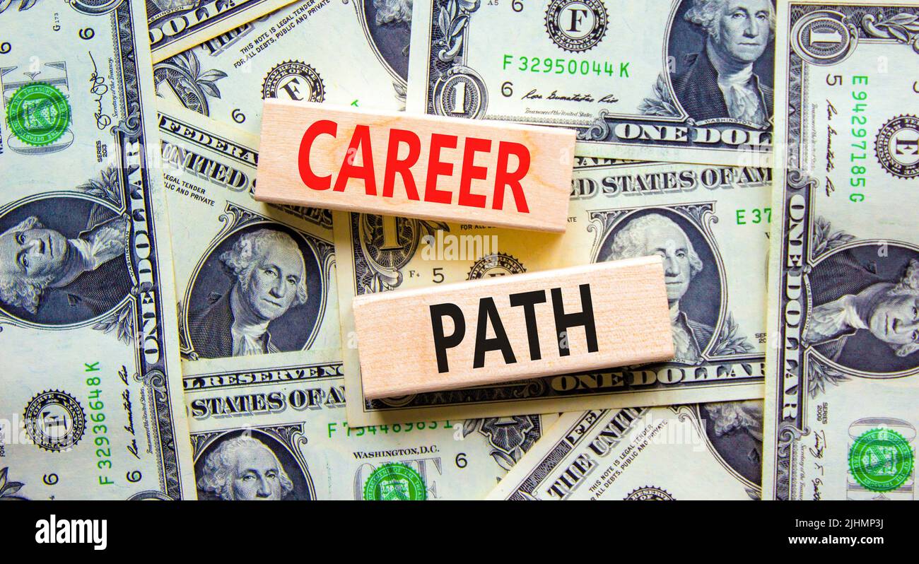 Career path symbol. Concept words Career path on wooden blocks on a ...