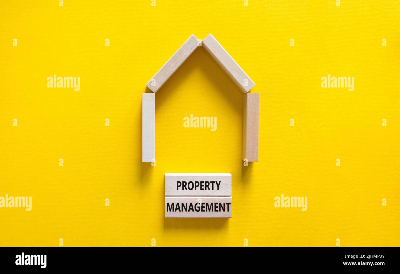 Property management symbol. Concept words Property management on wooden ...