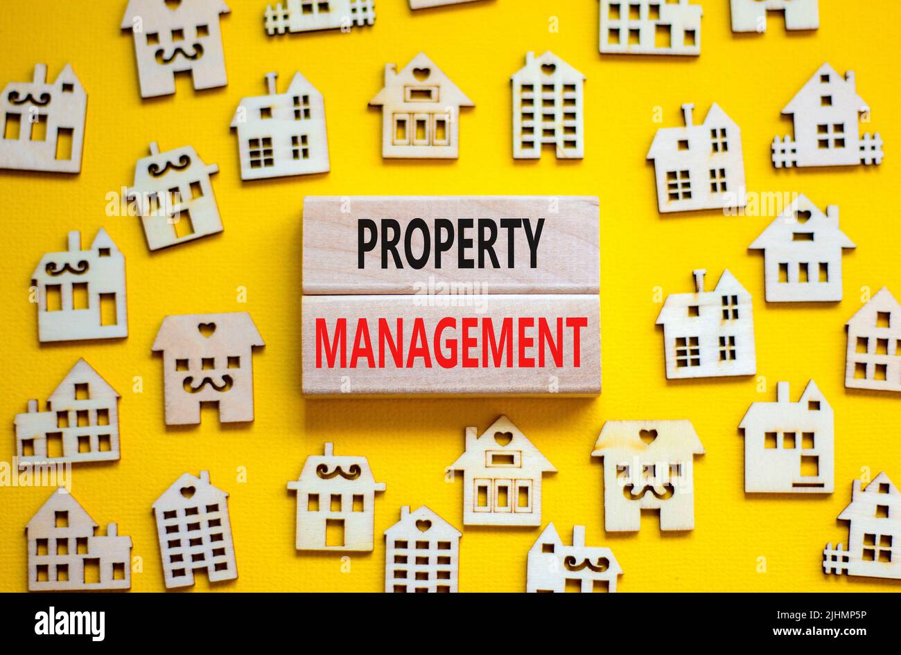 Property management symbol. Concept words Property management on wooden ...