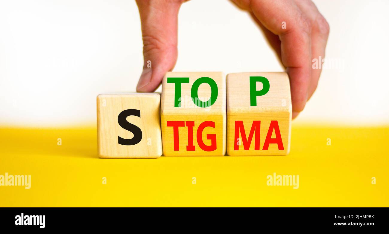 Stop stigma symbol. Concept words Stop stigma on wooden cubes ...